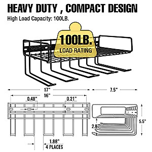 UNITEDPOWER Wall Mounted Power Tool Organizer Holder, Heavy Duty Utility Storage Rack for Battery Powered Hand Tools, Cordless Drill Rack and Tool Shelf w/Compact Design, Perfect for Father's Day