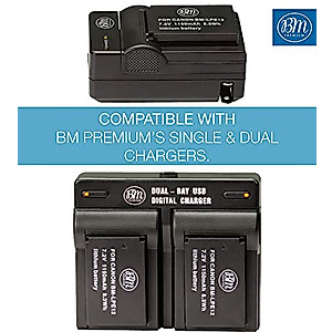 BM Premium LP-E12 Battery for Canon EOS-M, EOS M2, EOS M10, EOS M50, EOS M50 Mark II, EOS M100, EOS M200, SX70 HS, Rebel SL1 Digital Cameras