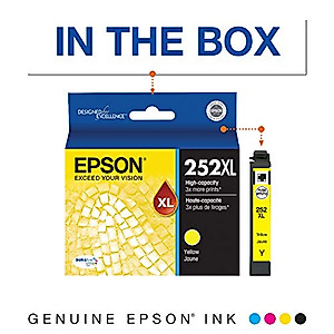 EPSON T252 DURABrite Ultra Ink High Capacity Yellow Cartridge (T252XL420-S) for select Epson WorkForce Printers