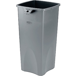 Rubbermaid Commercial Products Untouchable Square Trash Can, Gray, 23 Gallons-RCP356988GY