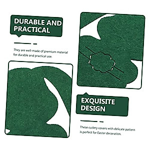 DOITOOL 12pcs Rabbit Tableware Set Silverware Pouches Burlap Cutlery Fork Bag Easter Fork Holder Bunny Cutlery Holder Easter Silverware Holder Easter Rabbit Non-woven Fabric Sleeve Desktop