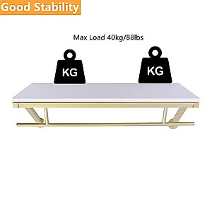 Wall Mounted Clothes Rack with Top Shelf Garment Rack Space-Saving Display Hanging Clothes Rack Heavy Duty Detachable Multi-Purpose Hanging Rod for Closet Storage(Load 88lbs)