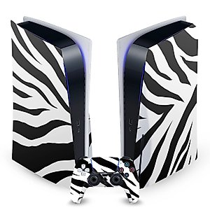 Head Case Designs Officially Licensed Grace Illustration with Zebra Art Mix Vinyl Faceplate Sticker Gaming Skin Case Cover Compatible with Sony Playstation 5 PS5 Disc Console & DualSense Controller