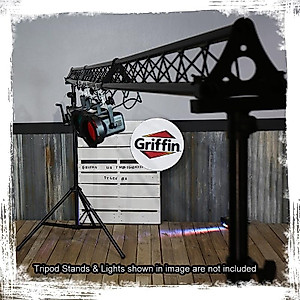 DJ Triangle Truss Extension Lighting System by GRIFFIN | Mounts on your Speaker Stands | Trussing Stage Kit for Smoke Machines & Dance Can Lights | C Clamps Mounting Brackets & Platform Hardware Set