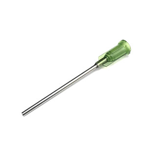 SANANTS 14 Gauge 1.5 Inch Industrial Blunt Tip Dispensing Needle with Luer Lock, Precision Applicator,Olive 20 PCS