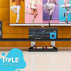 Pyle Home Home Audio Power Amplifier System 2X40W Mini Dual Channel Sound Stereo Receiver Box w/ LED For Amplified Speakers, CD Player, Theater via 3.5mm RCA for Studio, Home Use Pyle PCA2 Black