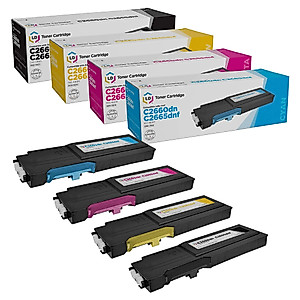 LD Products Compatible 593 Replacements for Dell C2660dn & C2665dnf High Yield Printer Toner Cartridges (1 Black 593-BBBU, 1 Cyan 593-BBBT, 1 Magenta 593-BBBS, 1 Yellow, 593-BBBR, 4-Pack)