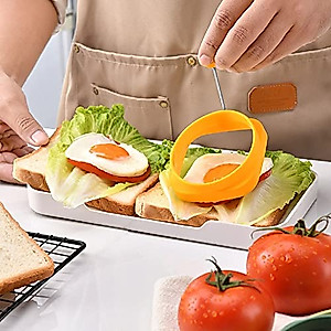 DIEWU 5pcs Silicone Egg Frying Mold, Non Stick Square Fried Egg Ring Mold Round Mcmuffin Ring