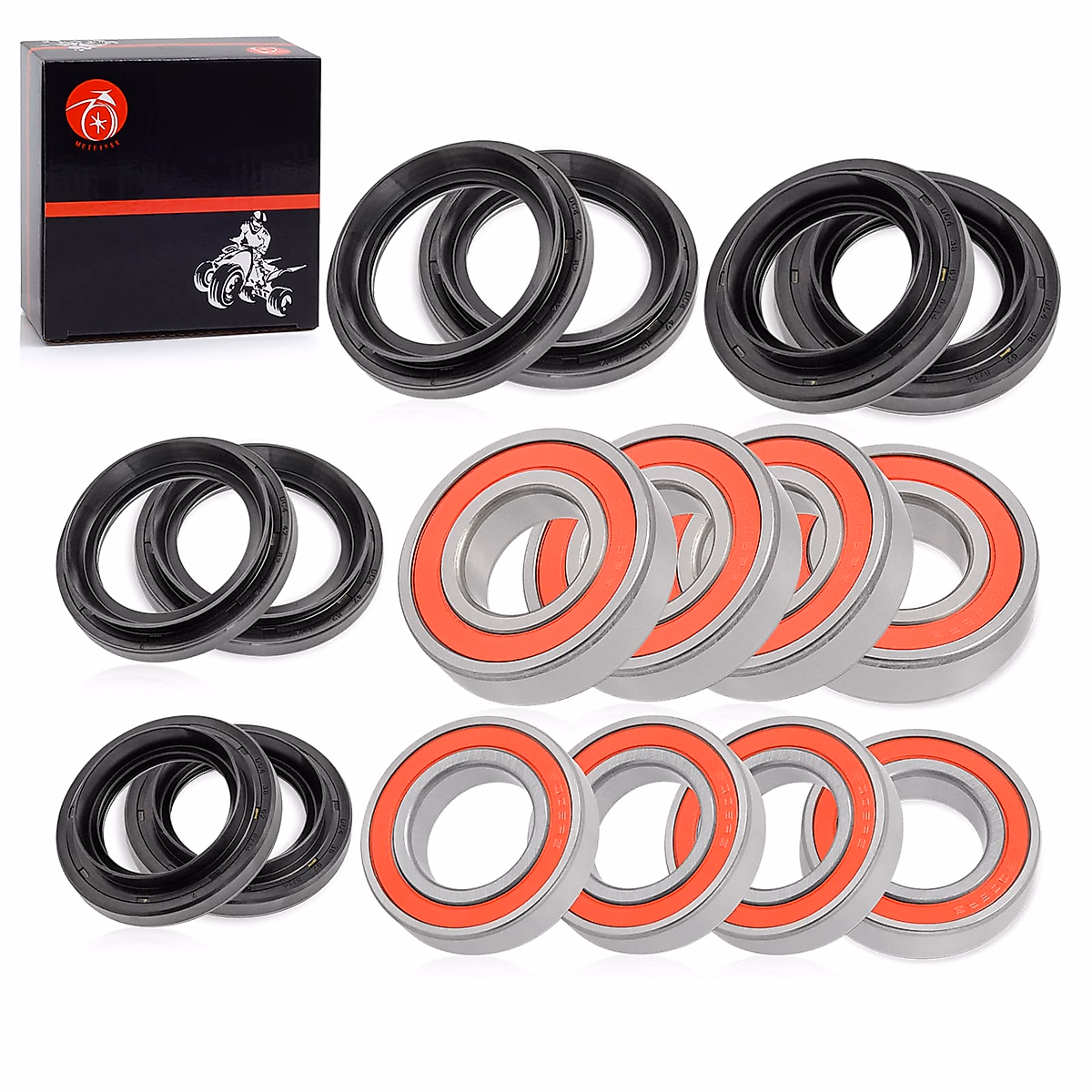 Front Rear Wheel Bearing Seals Kits 2005-2013 for Yamaha Rhino 450 660 700 YXR450 YXR660 YXR700