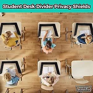 22-Pack Desk Dividers for Students - Durable & Waterproof Plastic Study Carrel Divider, Classroom Folders Teacher Supplies, Easy-to-Clean Plastic Privacy Shield Folder Boards for Student Desks, Black