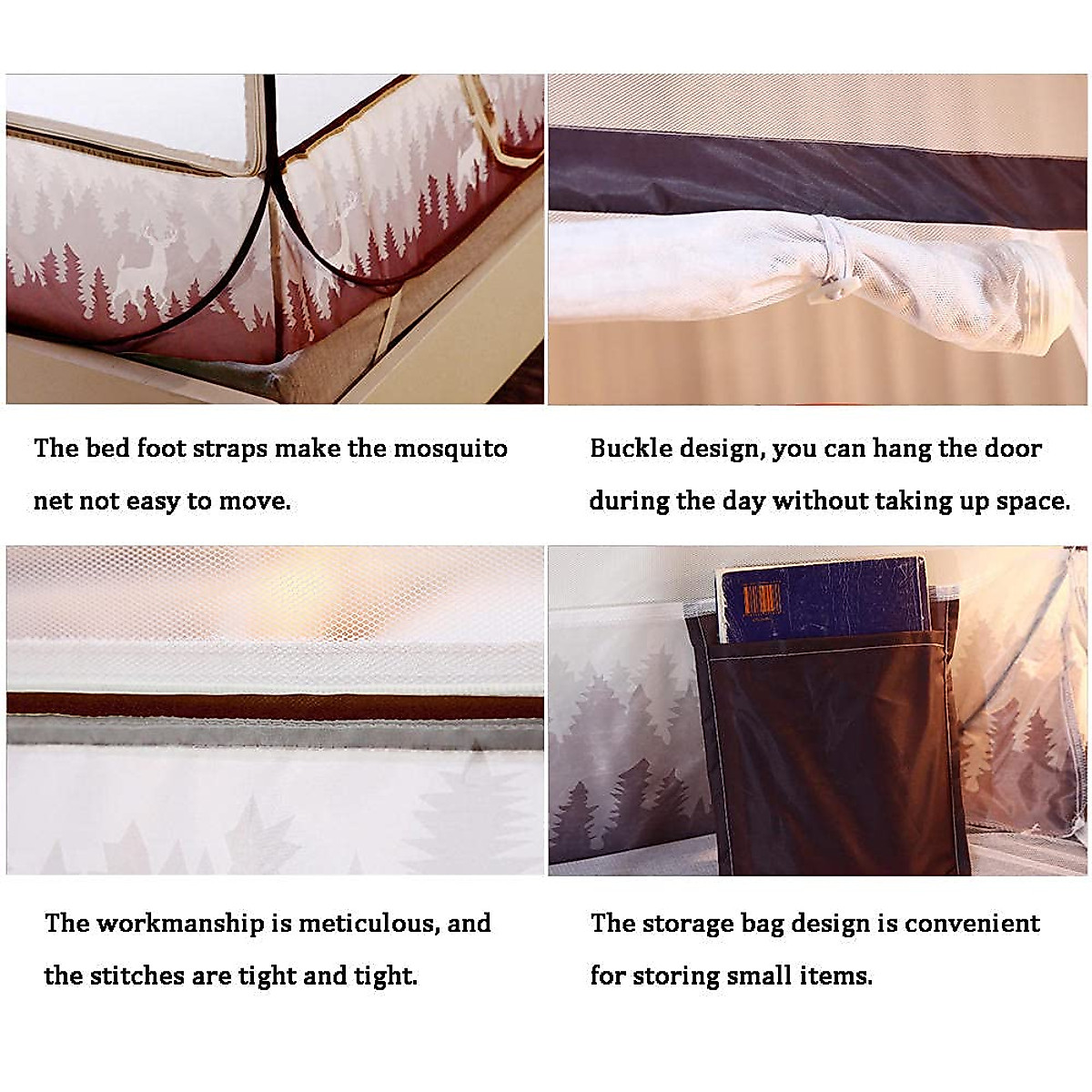 ARTFLOWERS-XIXI Mosquito Nets,180x200cm,Pop Up Protection Net,Three Door Portable Net Travel Bed with Bottom,Breathable Encryption Net,Bed Canopy for Home,Outdoor,Camping (H,200x220cm)