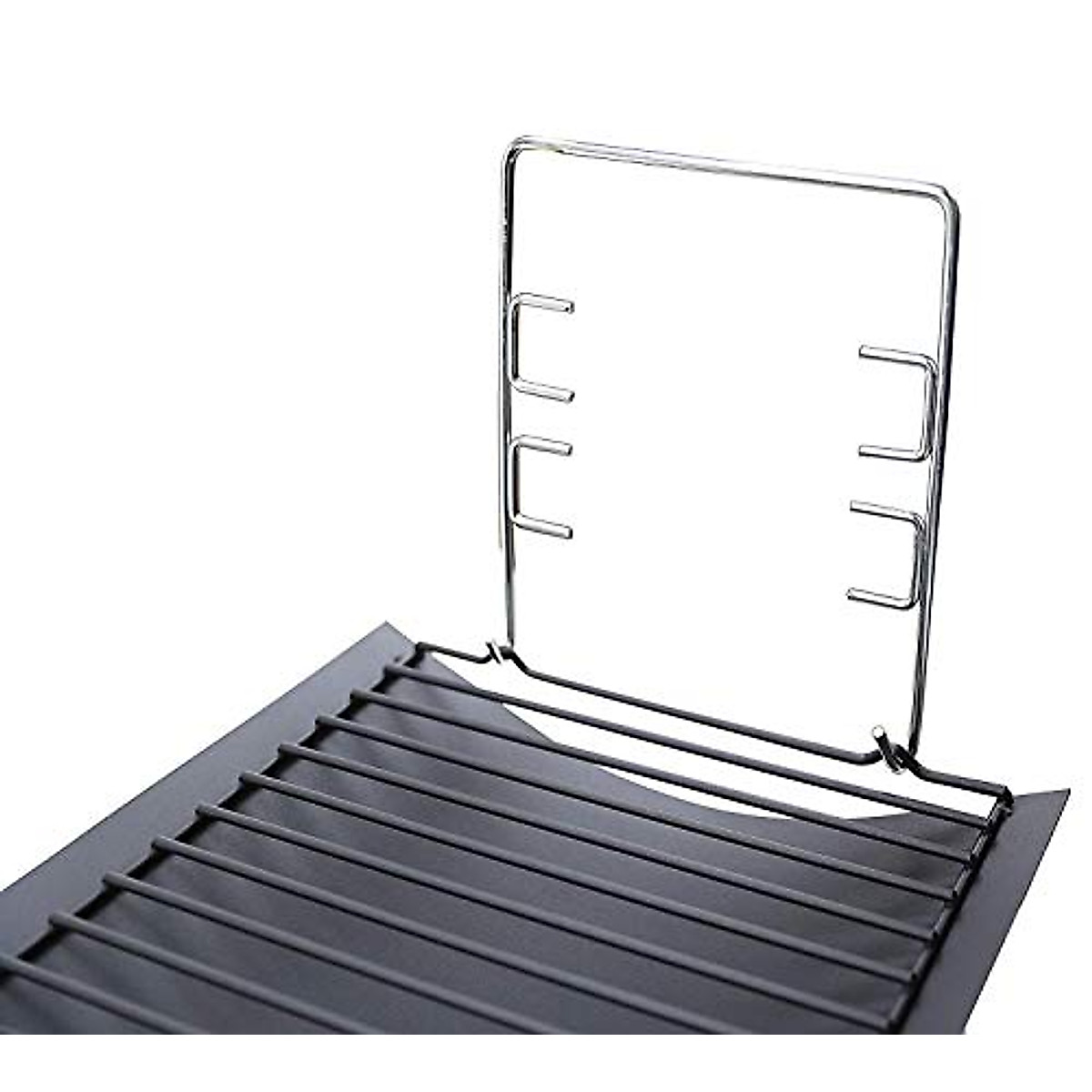 27 Inch Aluminized Steel Ash Pan with 2 pc Fire Grate Hanger, Replacement for Chargriller Charcoal 1224, 1324, 2121, 2222, 2727, 2828, 2929, Charbroil 17302056 Grill