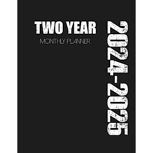 2024-2025 Two Year Monthly Planner: 2 Year Calendar from Jan 2024 to Dec 2025 Agenda Schedule Organizer with holidays and Moon Phases Vintage Retro design