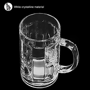 4 Pack Heavy Beer Glass Mug - 16oz Beer Mug, Large Beer Glasses with Handle, Frozen Beer Mugs For Freezer, Classic Beer Mug glasses Set Glass Steins for Bar, Beverage, Dishwasher Freezer Safe 485ML