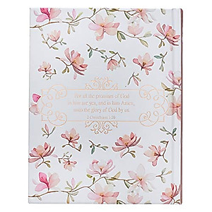 KJV Holy Bible, My Promise Bible, Hardcover w/Bible Tabs, Coloring Stickers, Ribbon Markers, King James Version, White/Pink Floral Wreath
