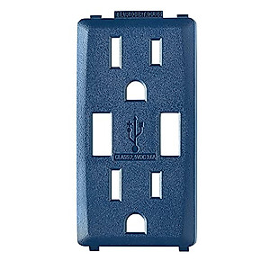 Leviton RKAA1-RN, Rich Navy Color Change Kit for Renu 15A USB Charger/Tamper-Resistant Receptacle/Outlet