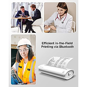 paperang GO Portable Printer with 300dpi Resolution Supports 8.5" X 11" US Letter Inkless Printing for Design Sketches, Invoices, Service Reports, and More - White