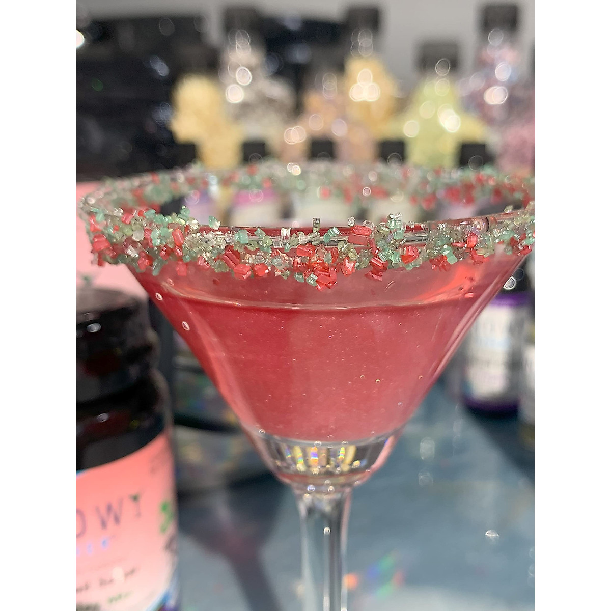 Snowy River Holiday Cocktail Sugar - Kosher All Natural Festive Cocktail Rimmer and Coffee Rimmer (Holiday, 4oz Bag)