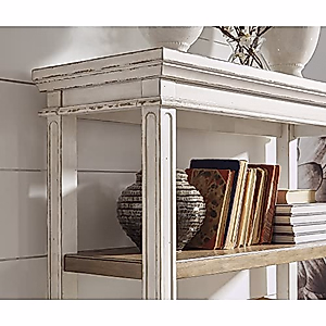 Signature Design by Ashley Realyn French Country 75" Bookcase with Drawer, Chipped White