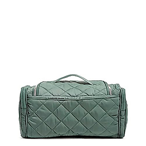 Vera Bradley Women's Performance Twill Large Travel Cosmetic Makeup Organizer Bag, Olive Leaf, One Size