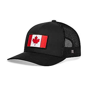 HAKA Canada Hat – Canadian Flag Trucker Hat Baseball Cap Snapback Golf Hat (Black)