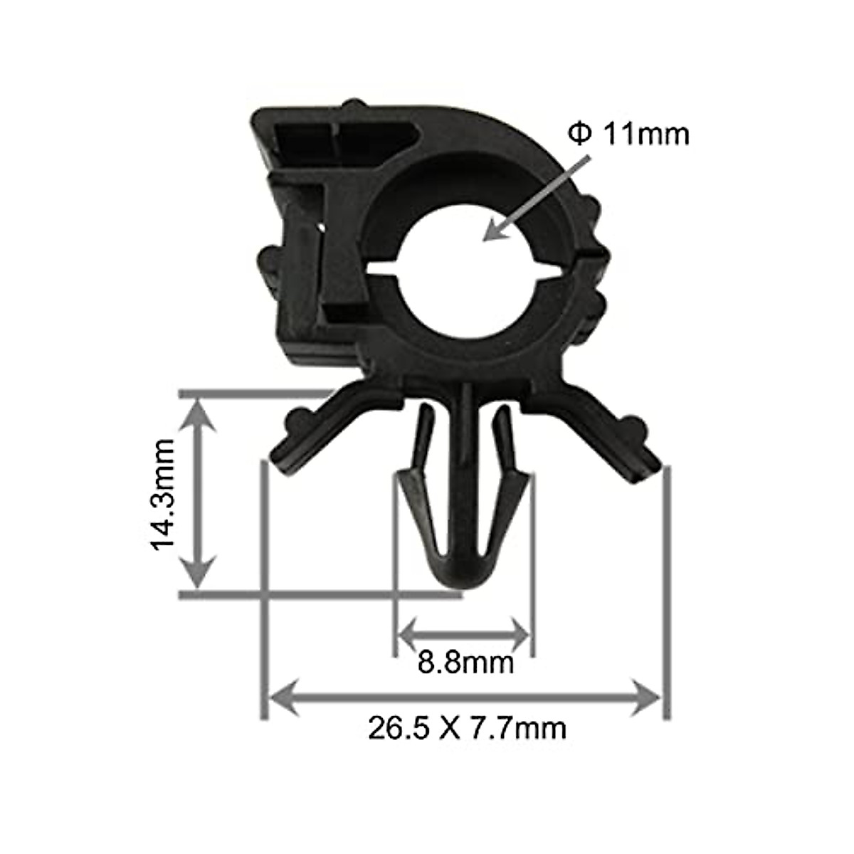 Woodzdon 30 Pcs 1/2" OD 11/32" ID Wire Loom Routing Clip Retainer for GM 8911473 for Auveco 14544 Black Nylon Convoluted Conduit Wiring Harness for Buick for Cadillac for Chevrolet for GMC for Pontiac