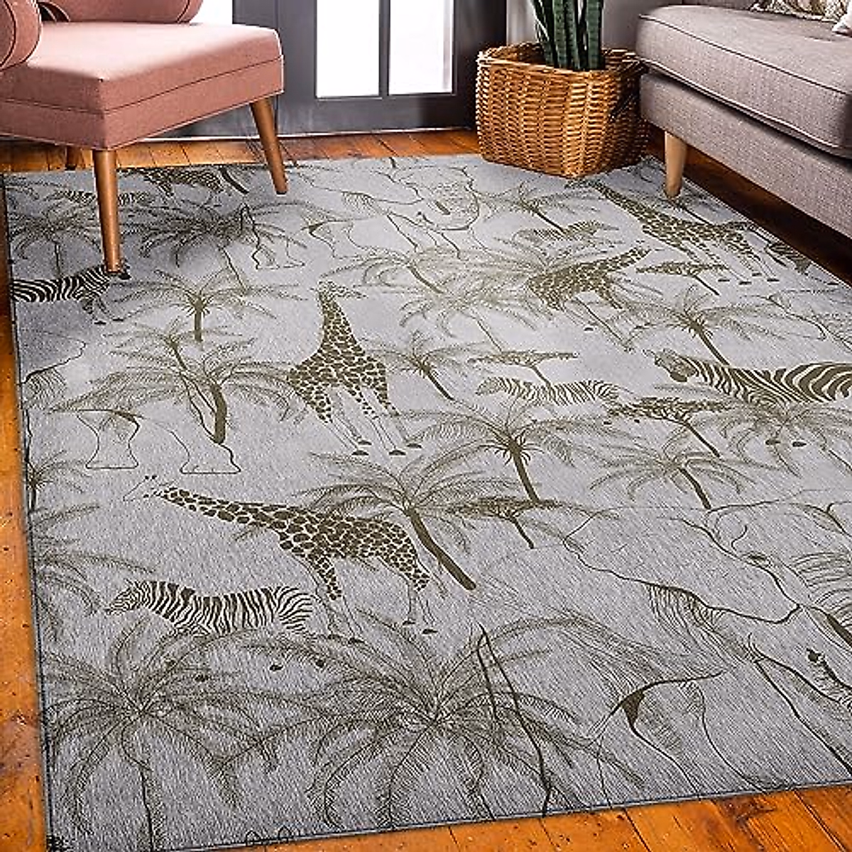 Dalyn Rugs Indoor/Outdoor Tropics TC7 Gray Washable 8' x 10' Rug