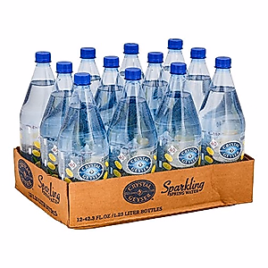 Crystal Geyser Lemon Sparkling Spring Water PET Plastic Bottles, BPA Free, No Artificial Ingredients or Sweeteners, 42.3 Fl Oz, 12 Pack