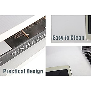 JJS 48' Writing Desk with Drawers, Contemporary Home Office Large Computer Laptop Workstation with Storage, White/Golden