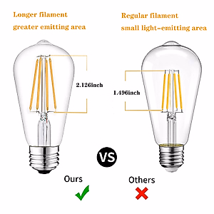 12V Edison Bulb 6W E26 12V LED Bulb 3000K 60W Equivalent, AC/DC 12V 24V Low Voltage LED Light Bulb for RV Camper Marine, Off Grid Cabin, 4 Pack