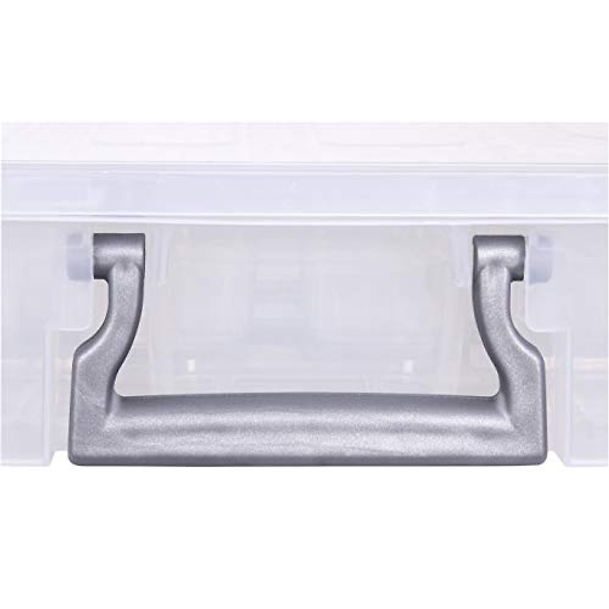 AB Designs 6967ABD Super Satchel with 9 Mixed Bins Inside Stackable Home Storage Organization Container, Clear with Sliver Latches and Handle, w/Long