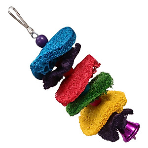 ULTECHNOVO 2pcs Coconut Shell Bird Nest Parakeet Toys for Cage Summer Toys Coconut Bird Toy Bird Toys Hanging Birds with Bells Parrot Shredder Toys Pet The Bird The Bell Wooden