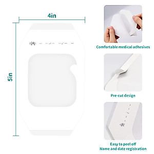 Dimora Transparent Film Dressing 50 Packs, Waterproof Adhesive Clear Bandages 4 in x 5 in, Wound Cover for IV Shield, Tattoo Aftercare Bandage(FSA/HSA Approved))