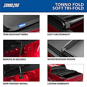 Tonno Pro Tonno Fold, Soft Folding Truck Bed Tonneau Cover | 42-307 | Fits 1997 - 2003 Ford F-150 6' 7" Bed (78.8") , Black