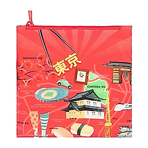 LOQI Urban Tokyo Reusable Shopping Bag, Multicolored