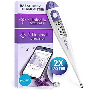 Basal Body Thermometer - Ovulation Predictor - BBT for Fertility Tracking - Works with Every Ovulation APP - Accurate and Highly Sensitive - for Natural Family Planning - BBT-113Ai by iProven
