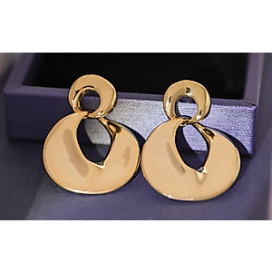 Teitze Gold Dangle Earrings 18k Gold Plated S925 Silver Post Lightweight Drop Earring For Elegant Women Ladies Gift (drop yellow)