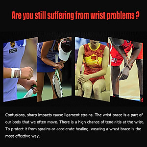 2 pcs Wrist Support Brace, Adjustable Wrist Brace Strap for Fitness, Weightlifting, Tendonitis, Carpal Tunnel Arthritis, Joint Pain Relief, Wrist Tendonitis (Black)