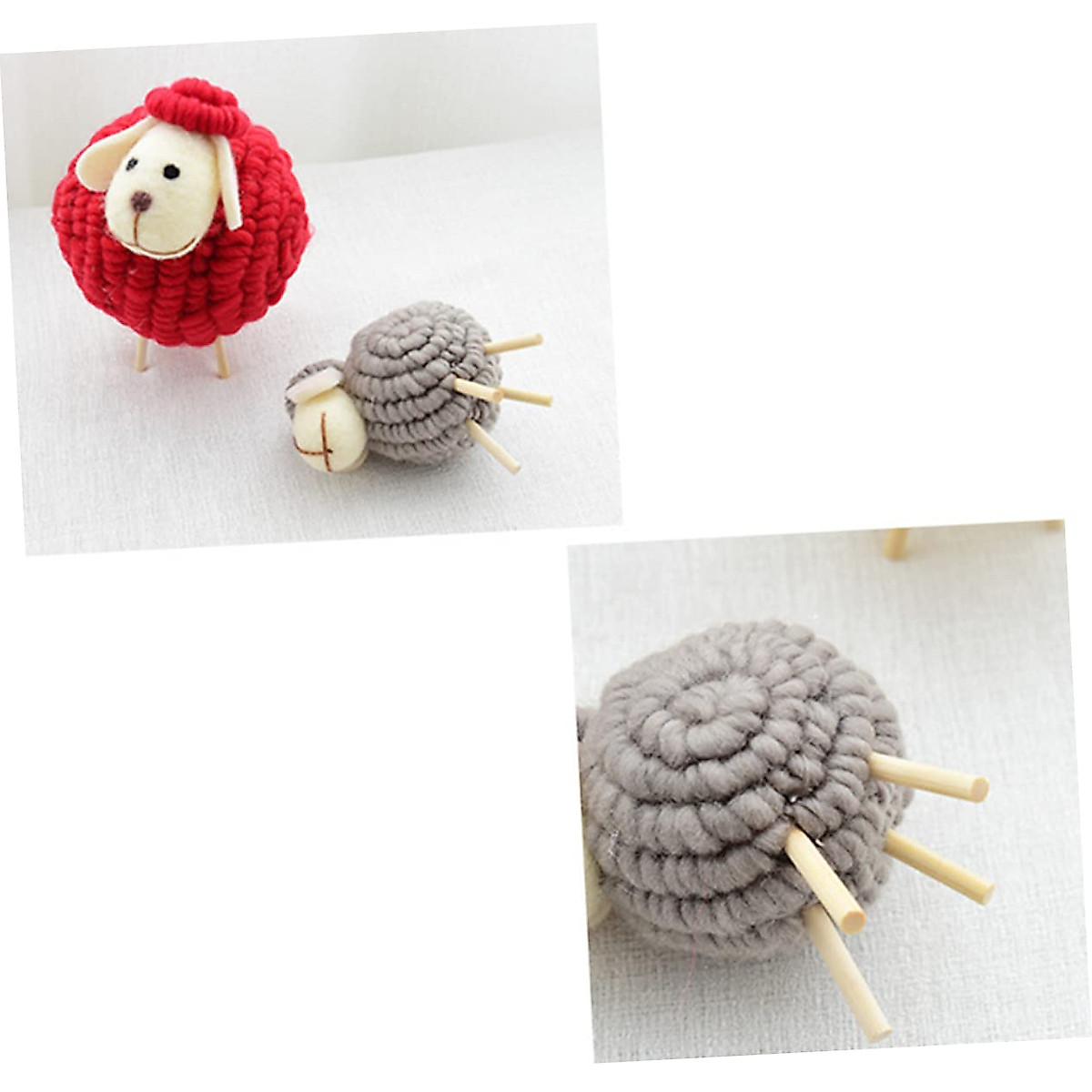 BRIGHTFUFU Mini Sheep Craft Lamb Christmas Ornament Decorative Adornment Handmade Wool Felt Small Decorations for Xmas Tree