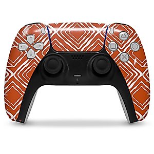 WraptorSkinz Skin Wrap compatible with Sony PS5 DualSense Controller Wavey Burnt Orange (CONTROLLER NOT INCLUDED)