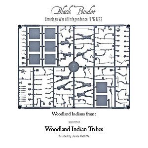 Warlord Black Powder Revolutionary War Native American Woodland Indians Tribe 1:56 Tabletop Miniatures - Plastic Paintable 1700-1900 Soldiers Set, Table Top 28mm Military Minifigures for Adults