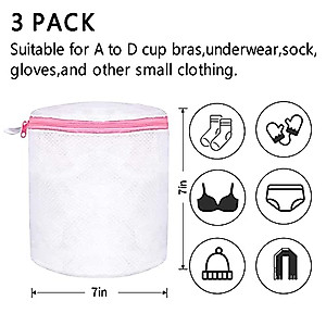 3 Pack Bra Laundry Bag for Washing Machine, 4 Pack Mesh Laundry Bags for Delicates, Liwilong Lingerie Wash Bag, Bra Bag for Washing Machine