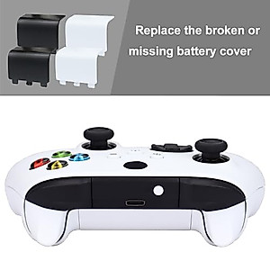 Aosai Battery Cover for Xbox Series X, for Xbox Series S Controller, Replacement Battery Back Door Lid Batteries Caps Shell Repair for Xbox Core Controller(2 Black + 2 White) (Black,White)