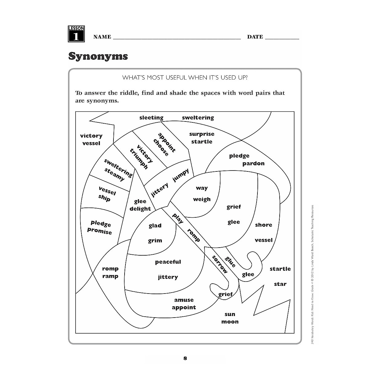 240 Vocabulary Words Kids Need to Know: Grade 4: 24 Ready-To-Reproduce Packets That Make Vocabulary Building Fun & Effective