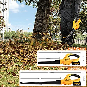 RUALION Cordless Leaf Blower: 280CFM 132MPH 20V Battery Leaf Blower with 4.0 Ah Battery & Charger Electric Leaf Blower for Lawn Care | Patio | Garage…