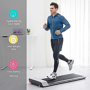 WalkingPad Folding Treadmill, Ultra Slim Foldable Treadmill Smart Fold Walking Pad Portable Safety Non Holder Gym and Running Device P1 Grey 0.5-3.72MPH