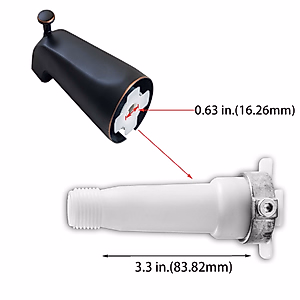 SENTO Slip On Oil Bronze Universal Bathroom Tub Spout with Diverter, Durable Heavy Duty Metal Bathtub Faucet with Shower Diverter - 4 Inches 1/2" Copper Pipe, Oil-Rubbed Bronze