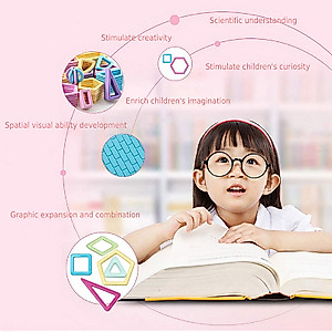 ASOK Magnetic Building Block 155pcs Educational Magnet Tiles Creative Learning and Development Macaron Color Toys Set for 3 4 5 6 7 8 Years Old Boys Girls Kids