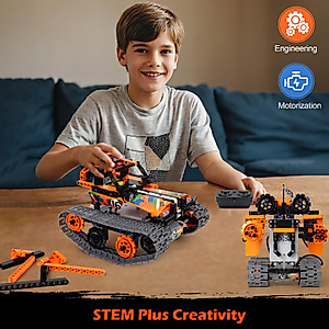 IQBOX Building Toys STEM Robot Kit for Kids Ages 8-12, Remote Control Erector Sets Engineering Robotics Kits, Educational Birthday for Boys & Girls 5-7 9 10 11 13 14+ Year Old