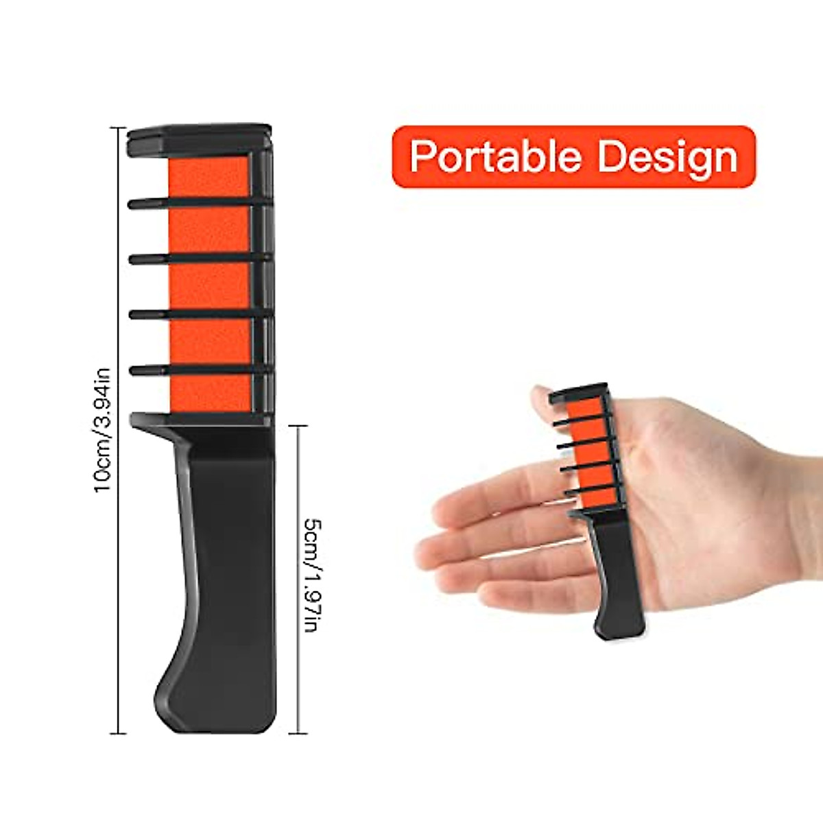 MSDADA Orange Hair Chalk for Girls-New Hair Chalk Comb Temporary Washable Hair Color Dye for Kids-Toys for 6 7 8 9 10 Year Old Girl Birthday Gifts for Christmas,Halloween,Cosplay Dress Up-Fluorescent